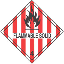 Warning Flammable Solid Label - Barcodesinc.com